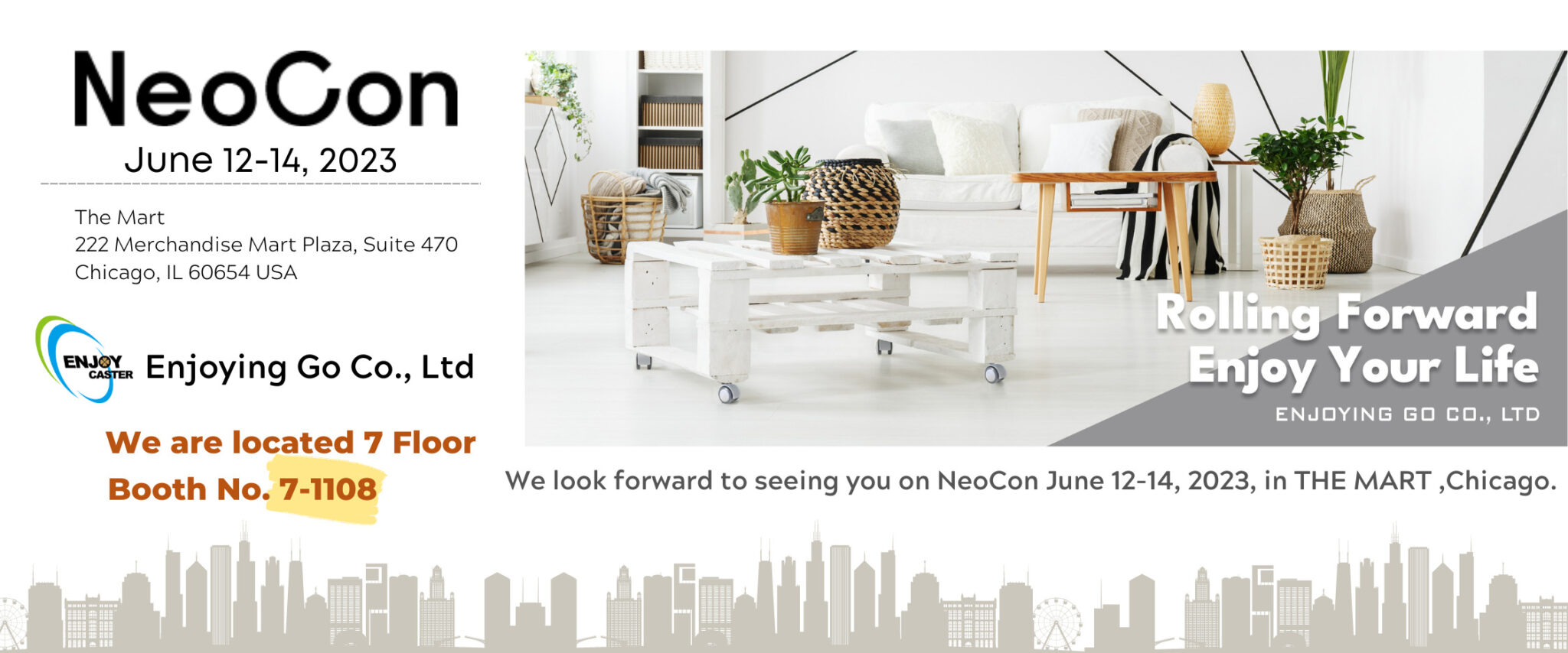 Join us at the Neocon exhibition from June 12 to 14 - Caster Wheel Manufacturer Enjoying Go